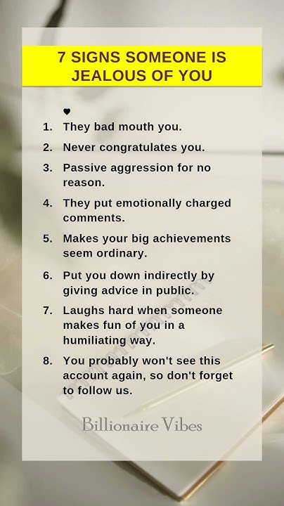 7 signs someone is jealous of you ? - YouTube