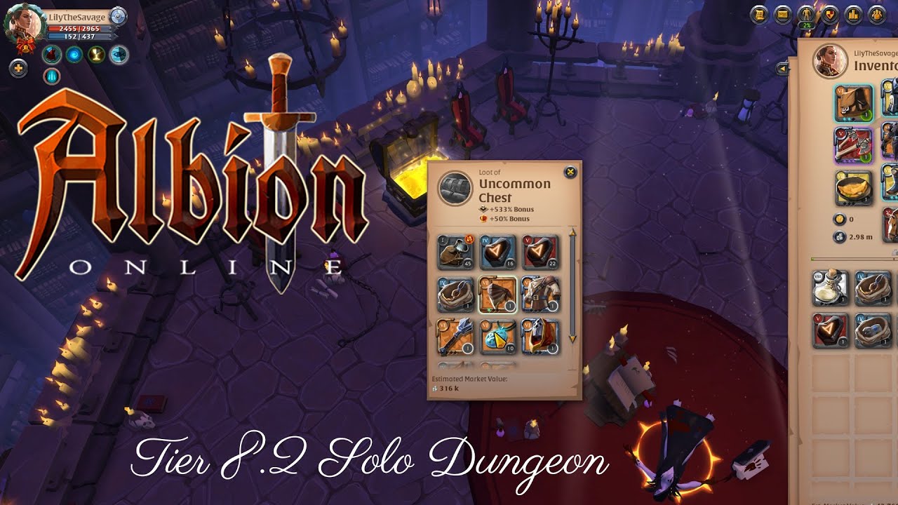Albion Online - Tier 8.2 Solo Dungeon Run - 315k Loot!! - YouTube