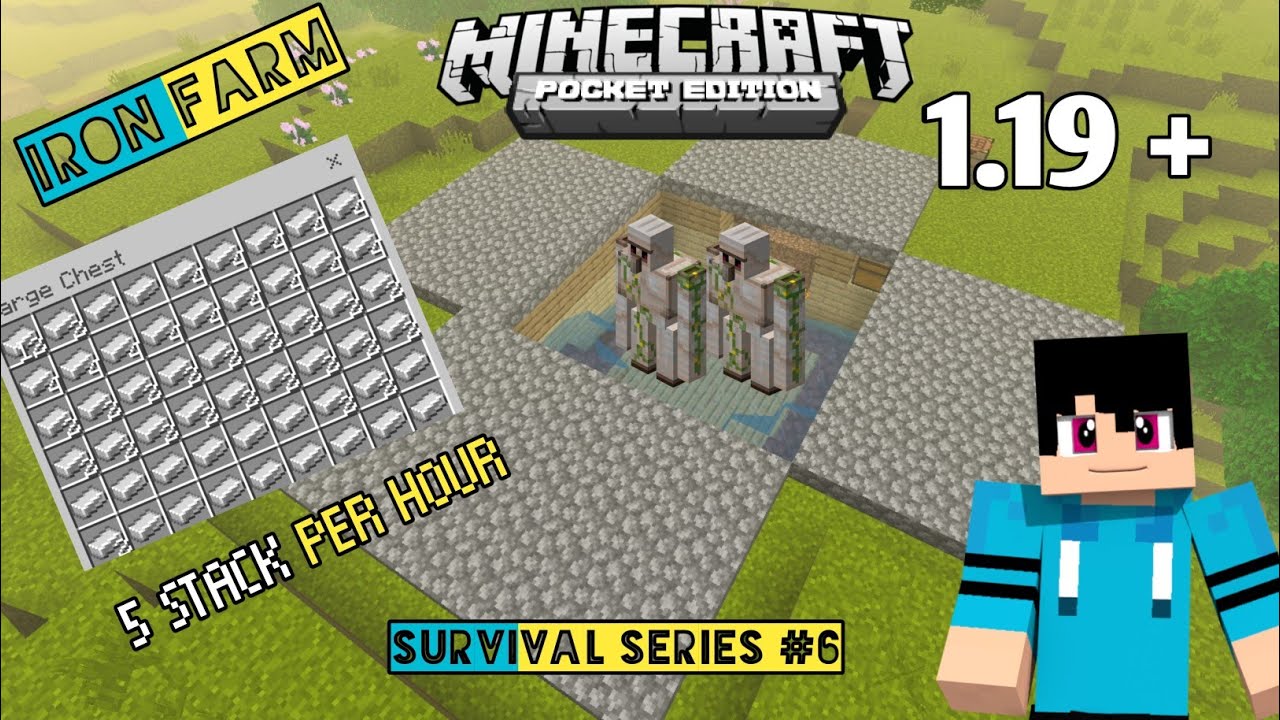 HOW TO MAKE IRON FARM IN MINECRAFT PE/MCPE 1.19 #6 minecraft iron farm ...