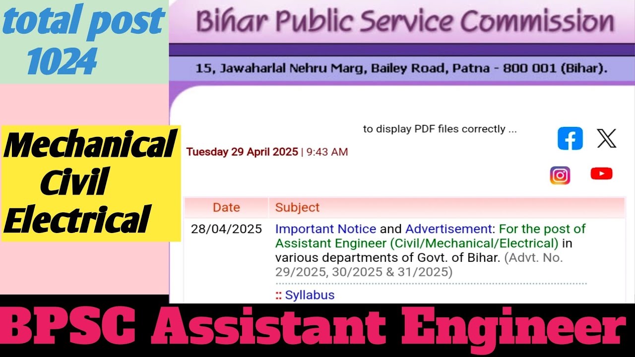 bpsc assistant engineer vacancy 2025|assistant engineer salary|BPSC ...