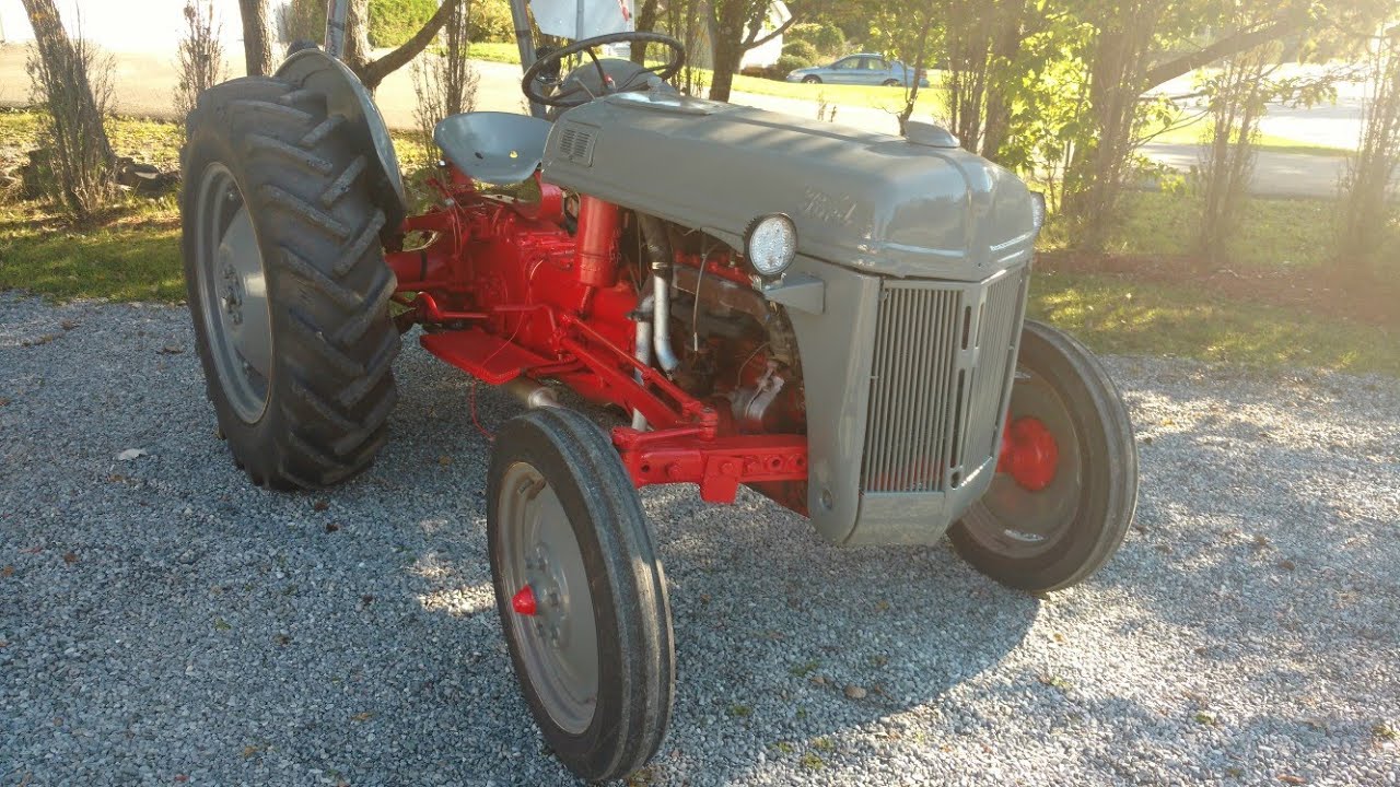 Ford 8N farm tractor Installing and painting it's new grill - YouTube