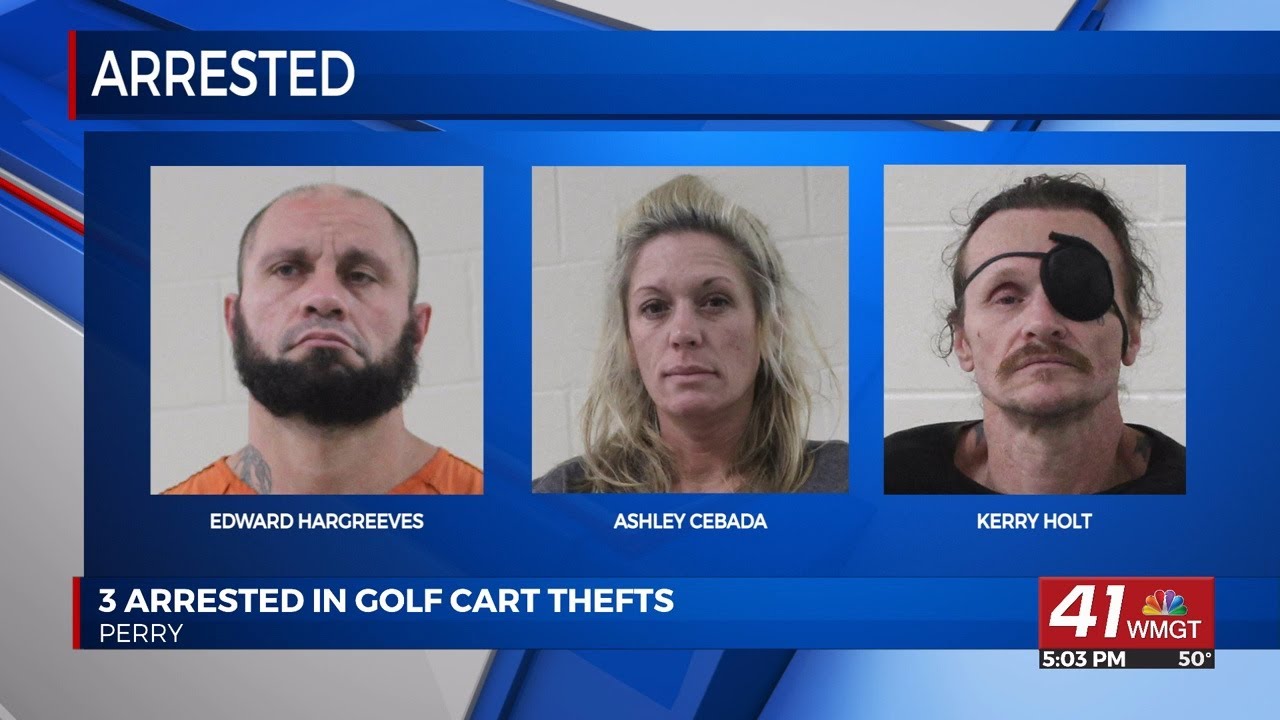 Perry PD: 3 arrested in connection with stolen golf cart investigation ...
