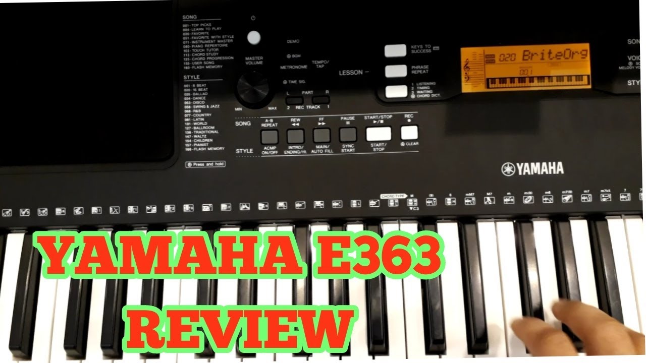 YAMAHA KEYBOARD REVIEW E363 - YouTube