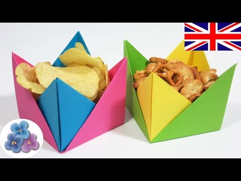 Easy Origami Container / Origami Paper Bowl / Origami Candy Dish Mathie ...