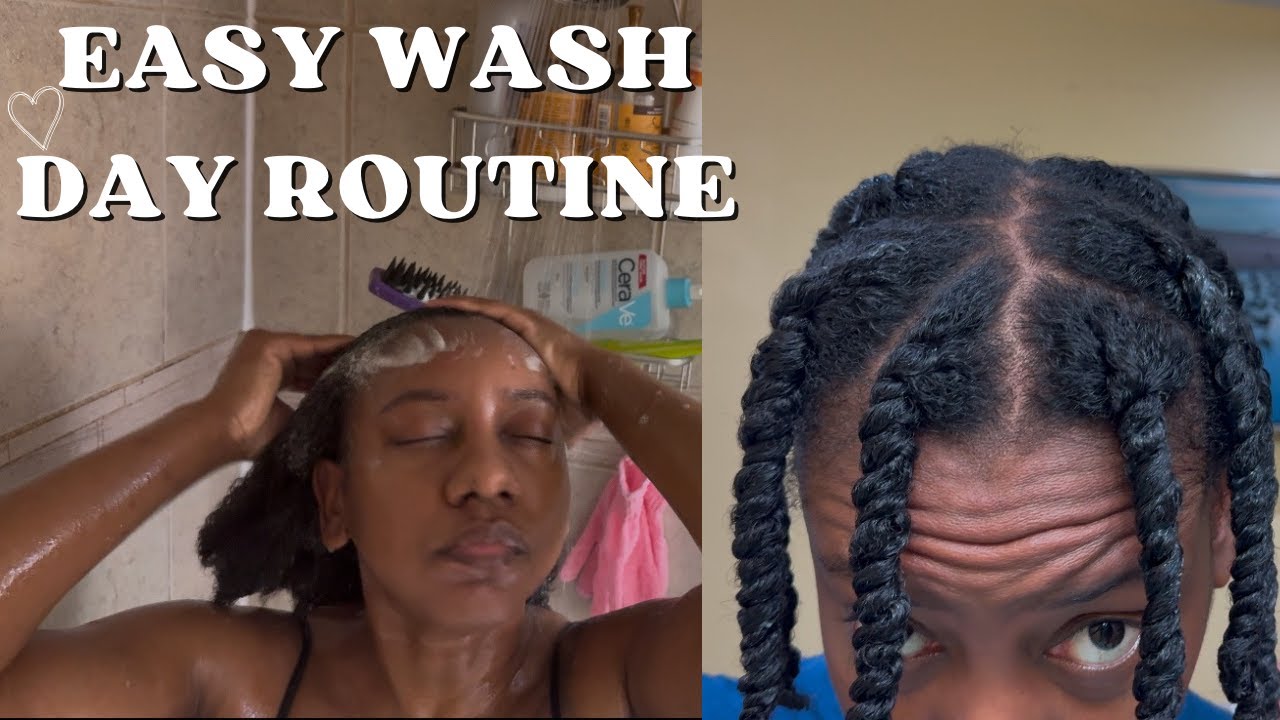 Quick Easy Wash Day Routine ♡ Natural Hair ♡ - YouTube