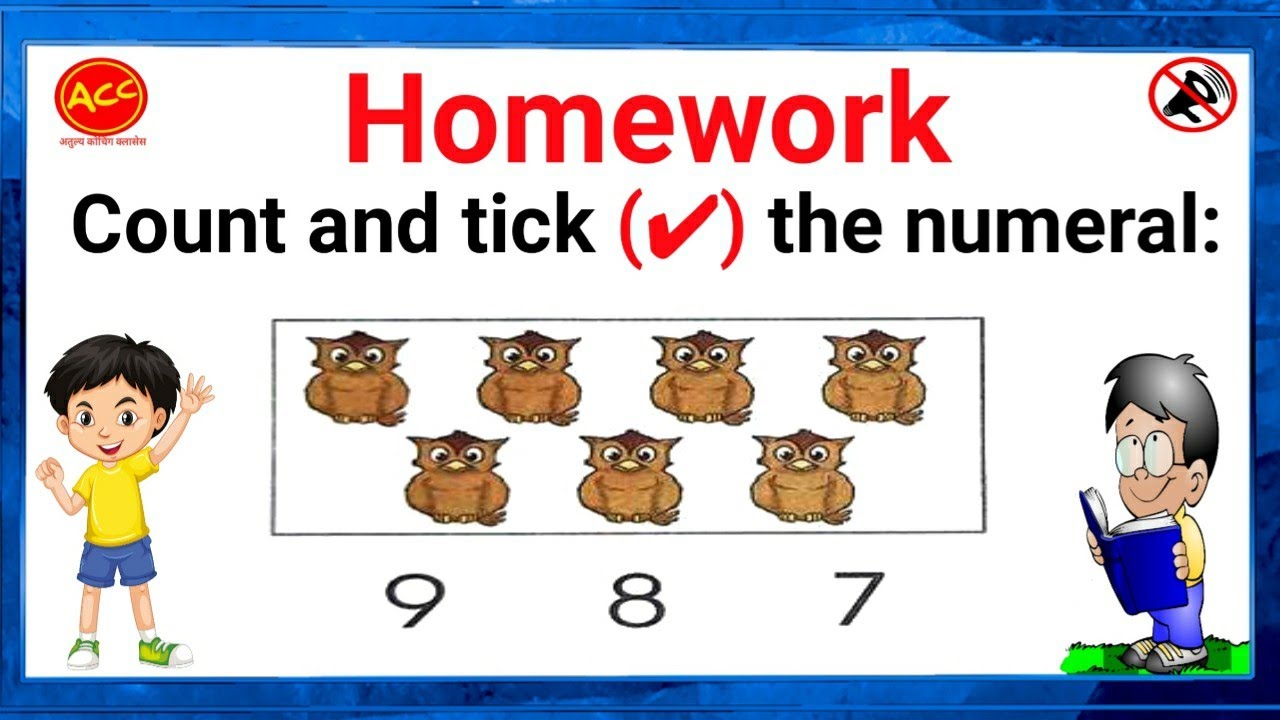 HOMEWORK | Count And Tick numeral | Tick right | see and tick correct ...