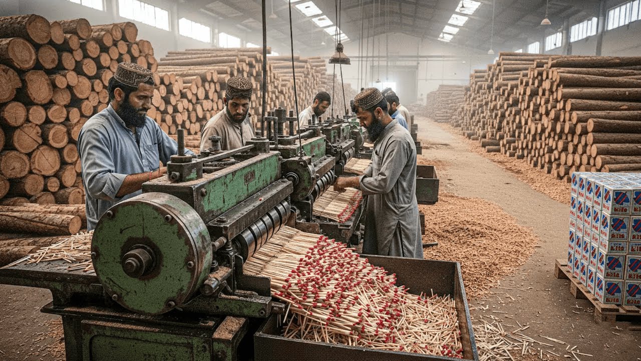 LIVE: Matchstick Making Process Inside a Real Factory | Satisfying ...