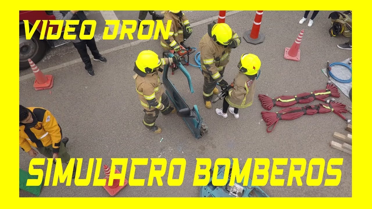 VIDEO DRON + aprende 5 tomas + SIMULACRO DE BOMBEROS - YouTube