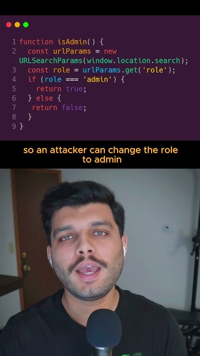 Don't save user roles in the URL #programming #cybersecurity #development #computerscience - YouTube
