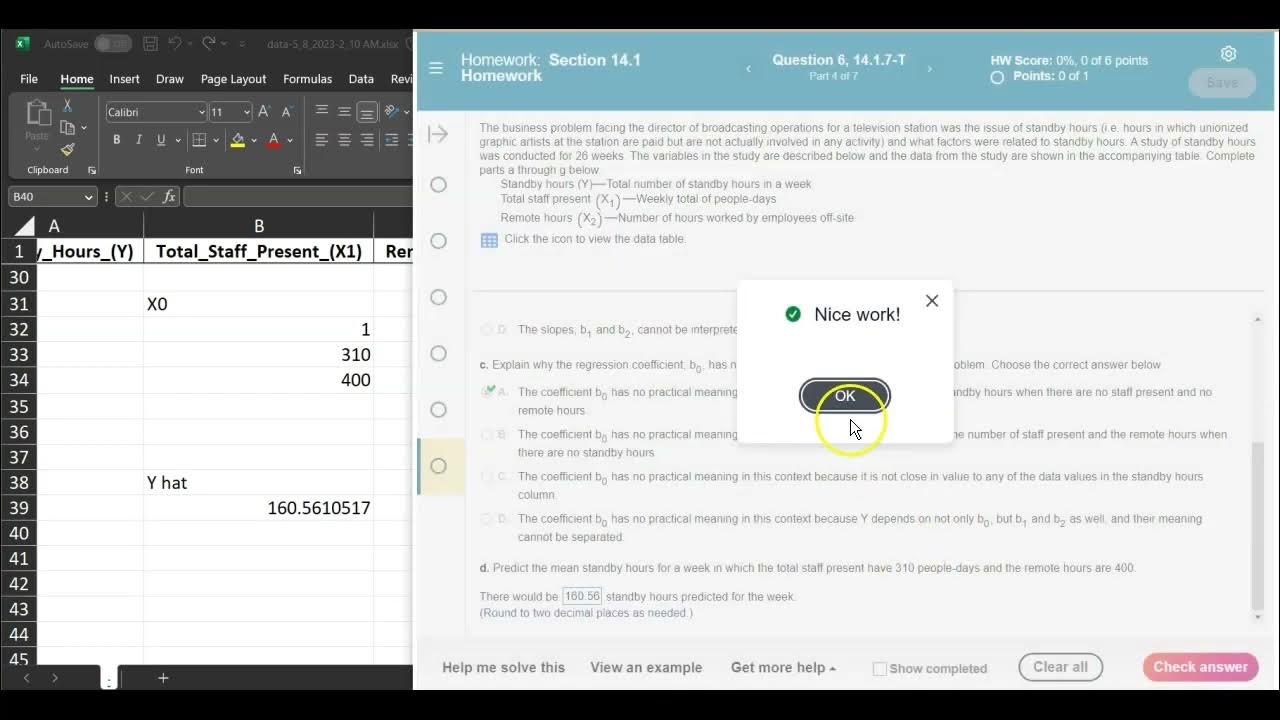Multiple Linear Regression, Confidence Interval, Prediction Interval (Using MS. Excel) - YouTube