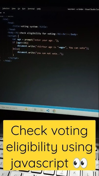 Check Voting Eligibility Using Javascript Javascript Javascriptprojects Shorts