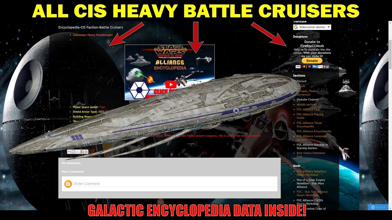 ALL HEAVY BATTLE CRUISERS CIS - Star Wars - Units Data included! - YouTube