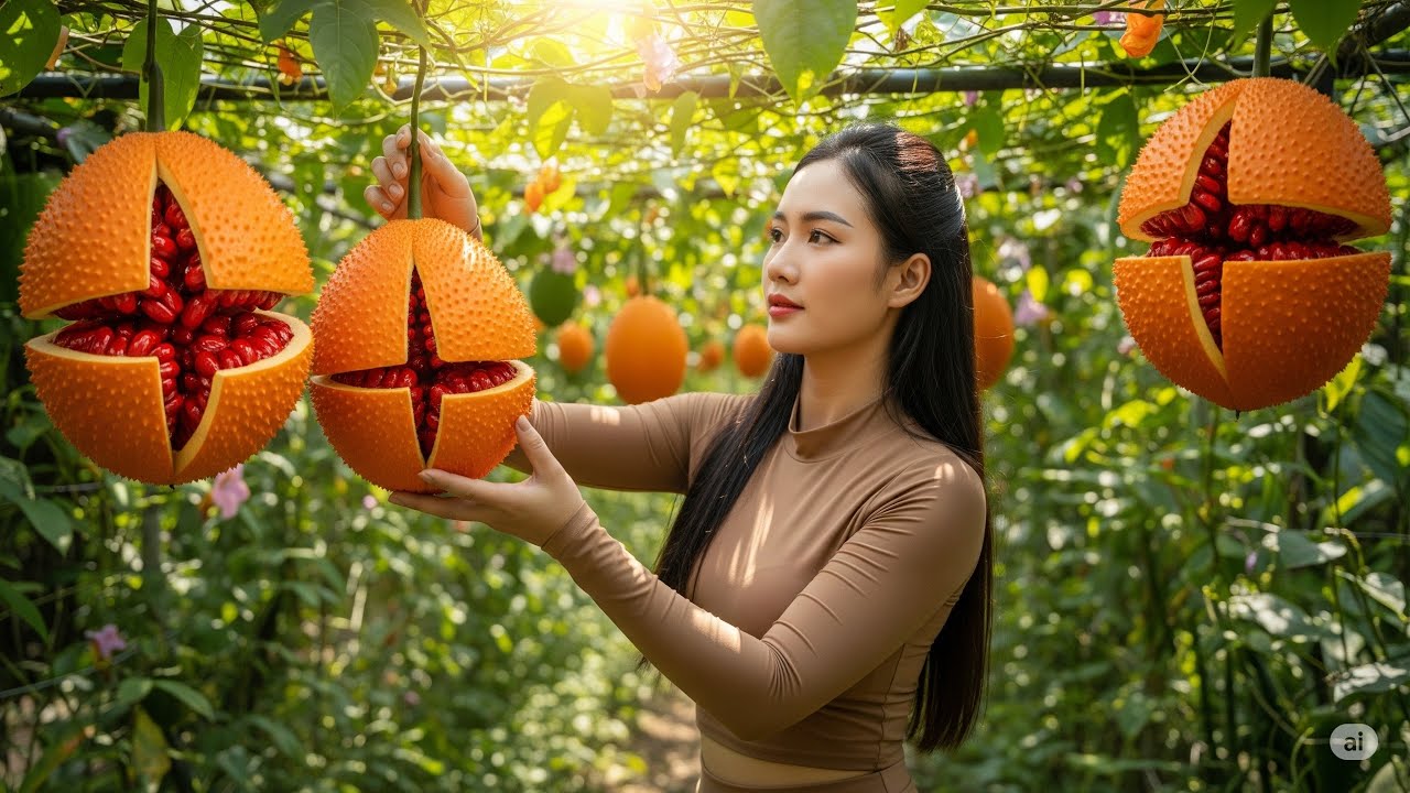 Harvesting Ripe Gac Fruits and Cooking Xoi to Sell at the Local Market ...