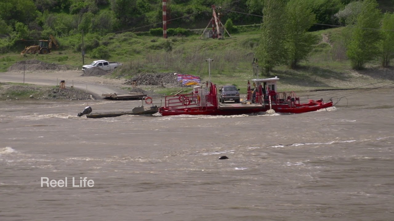 2018 early morning Lytton reaction ferry late October, Lytton, BC ...