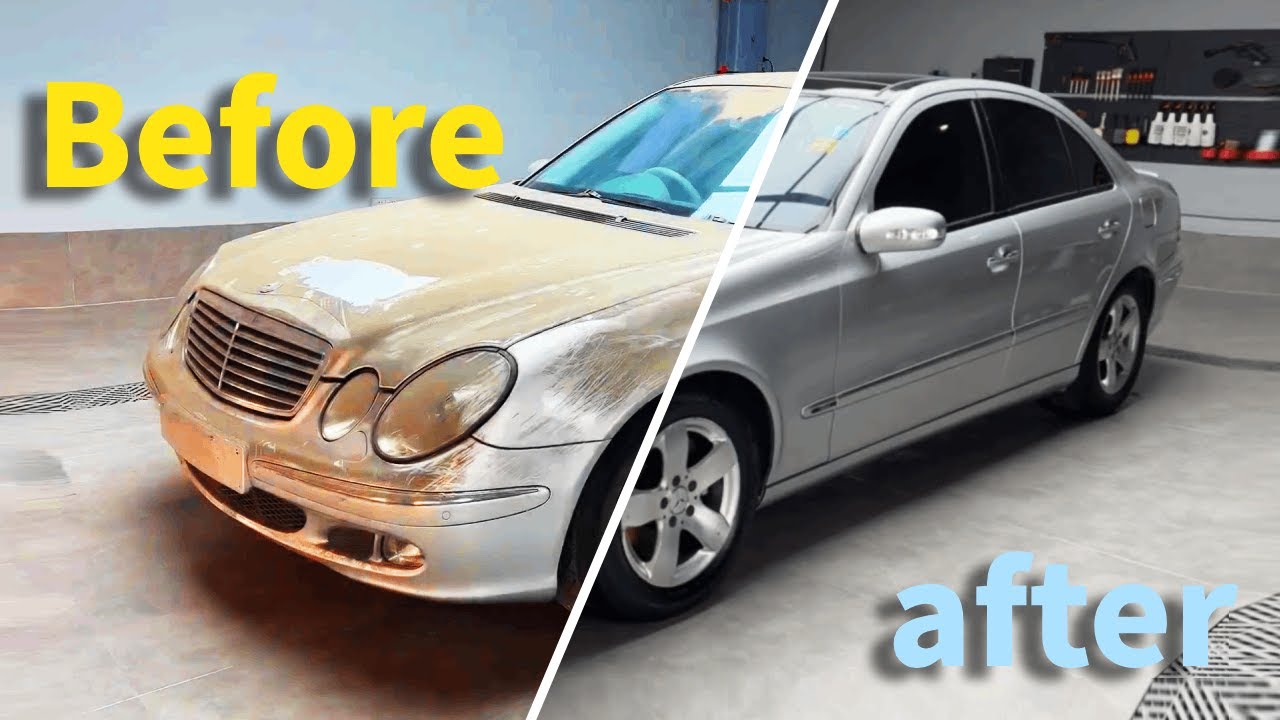 Immersive washing of a Mercedes-Benz that has been parked for three and ...