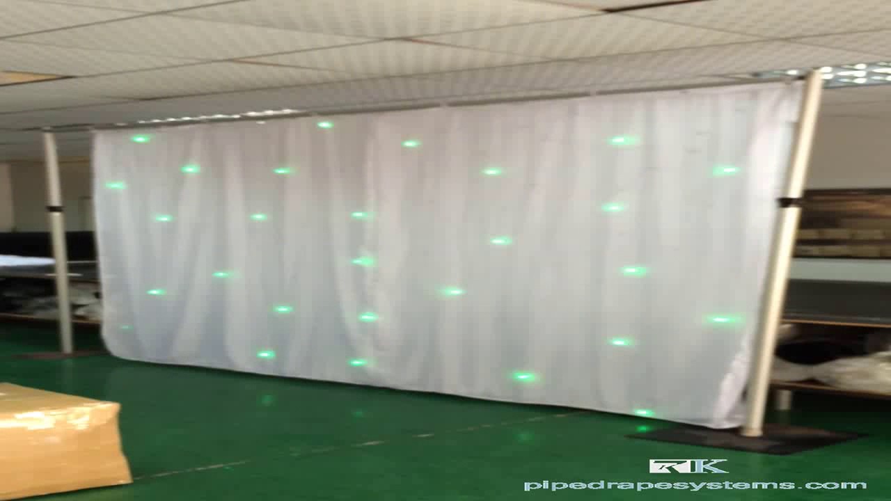 white pipe and drape led light star backdrop wall for wedding - YouTube