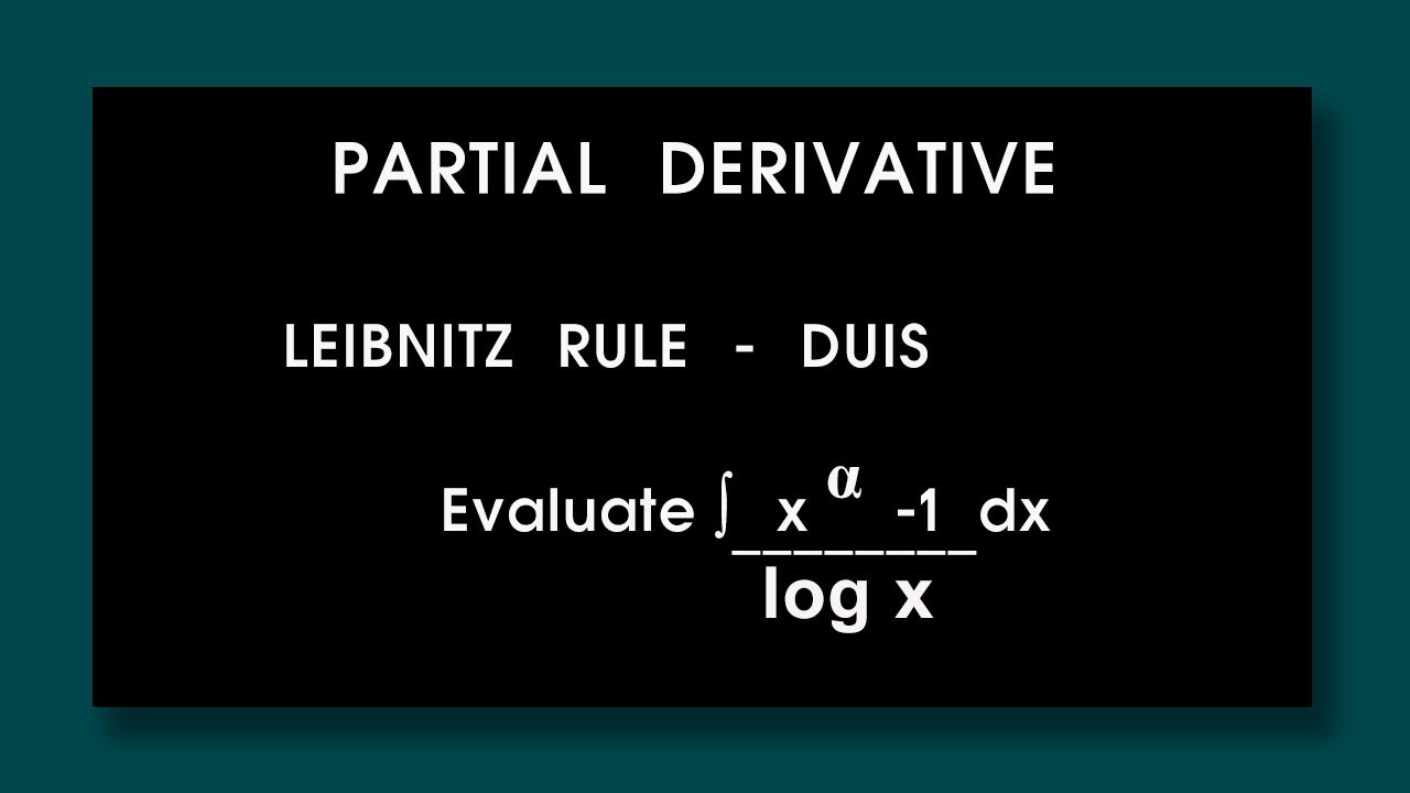 Leibnitz Rule - Evaluate ∫(x(^ α) -1)/log x dx given α greater than 0 ...