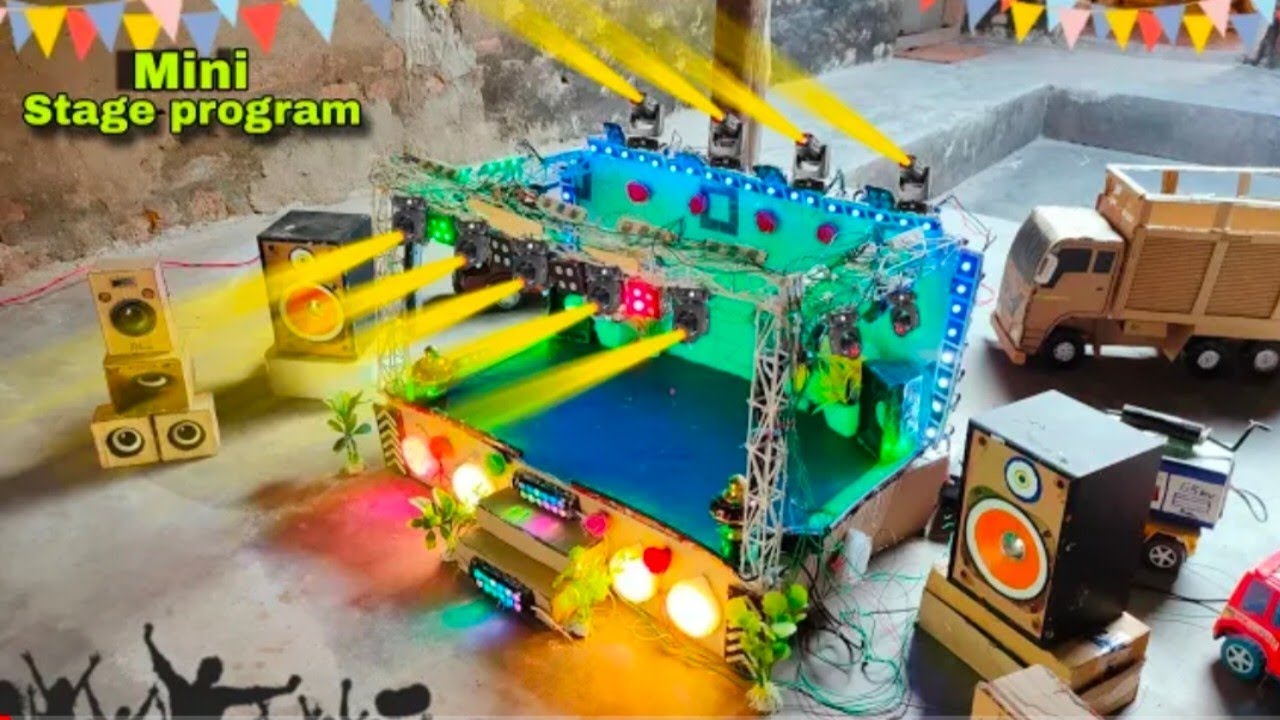 New Mini stage making How to make mini stage dj truck and dj gadi light ...
