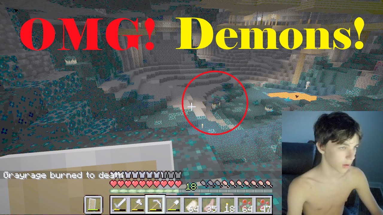 Minecraft: We found a secret cave with Demons! - YouTube