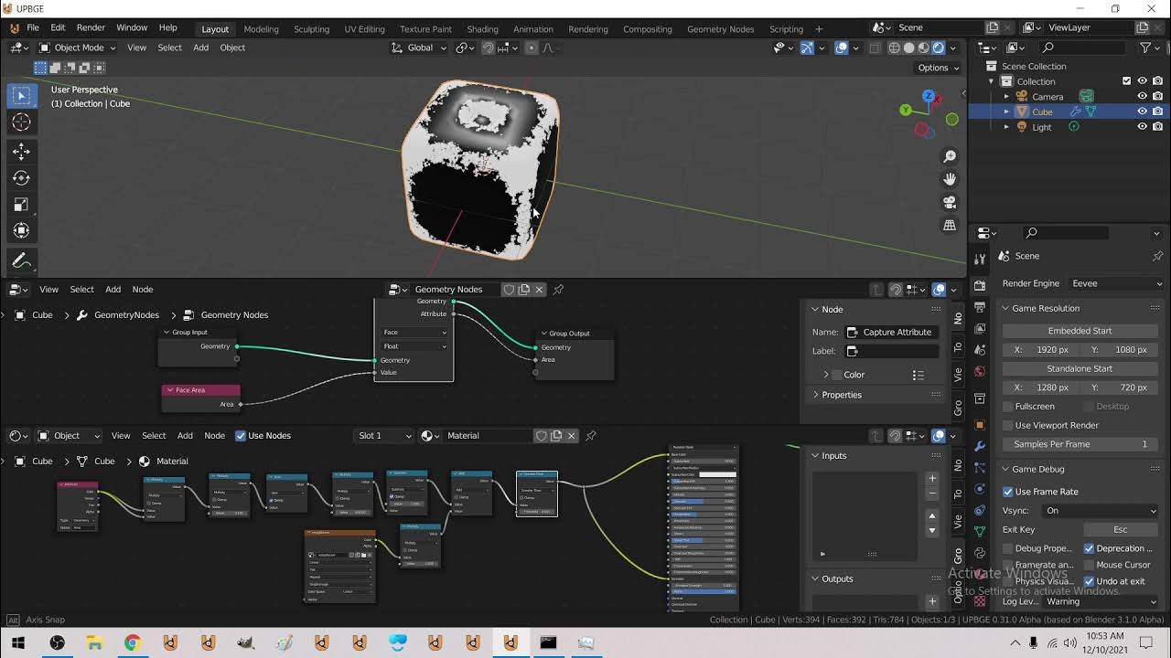 Pointiness in realtime via geometry nodes face area capture attribute ...