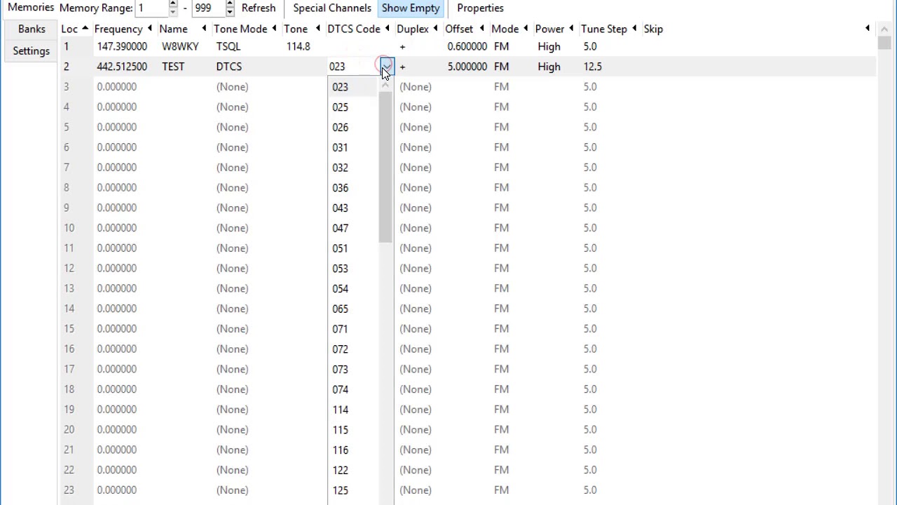 Entering New Memory Configuration Manually in CHIRP - YouTube