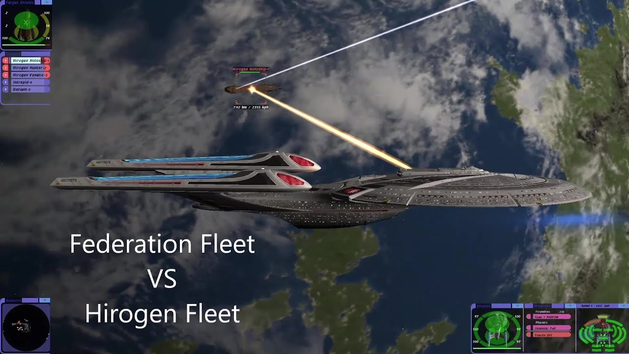 Federation Fleet VS Hirogen Fleet | Star Trek Bridge Commander Battle ...