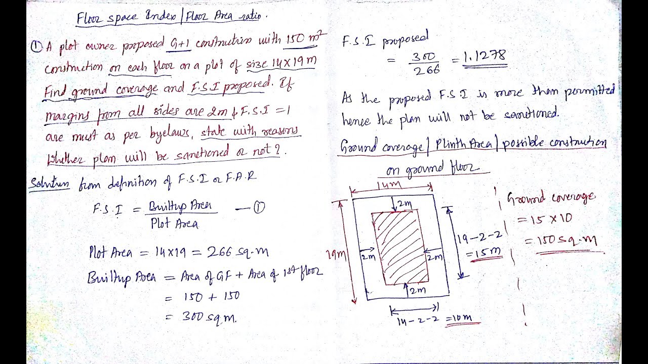 Floor Space Index FSI Floor Area Ratio FAR Problem 1 YouTube
