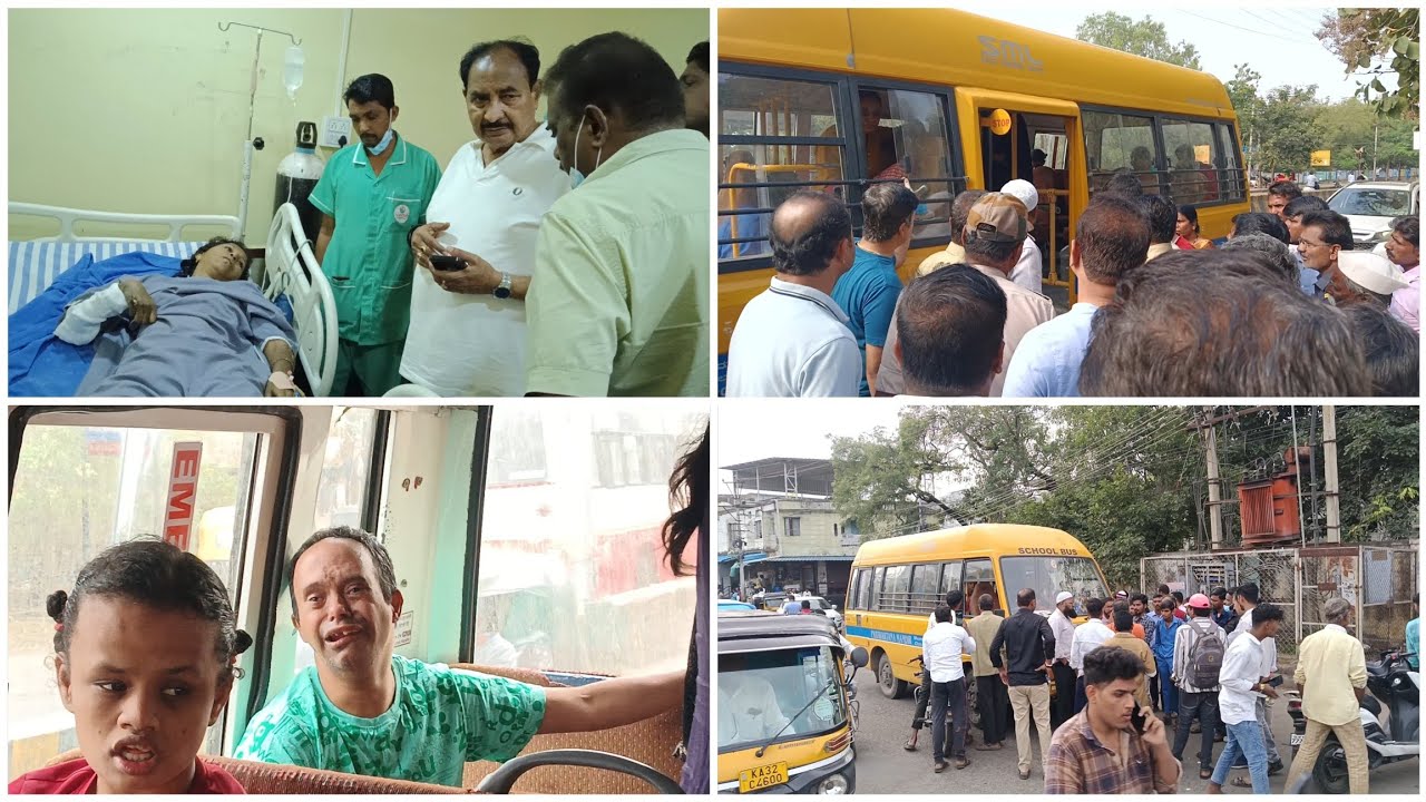 School bus caught electric shock Women and kid injured, shifted to ...