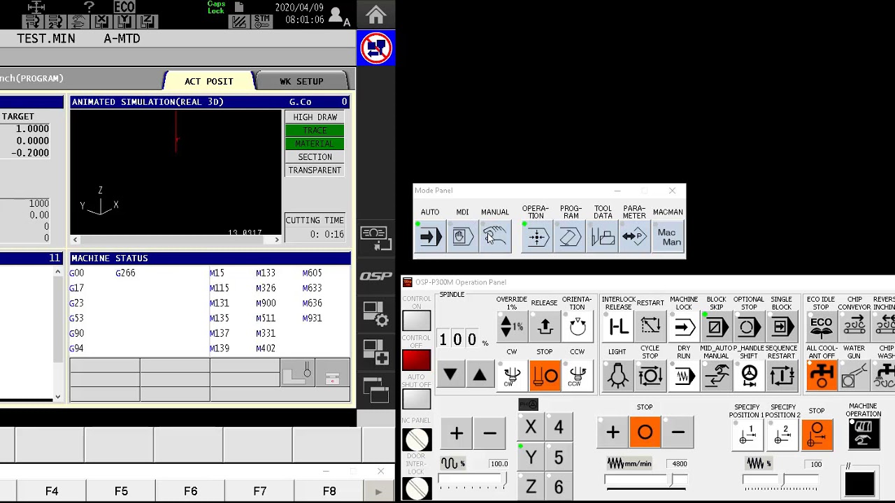 Main and tool screens on the Okuma P300m - YouTube