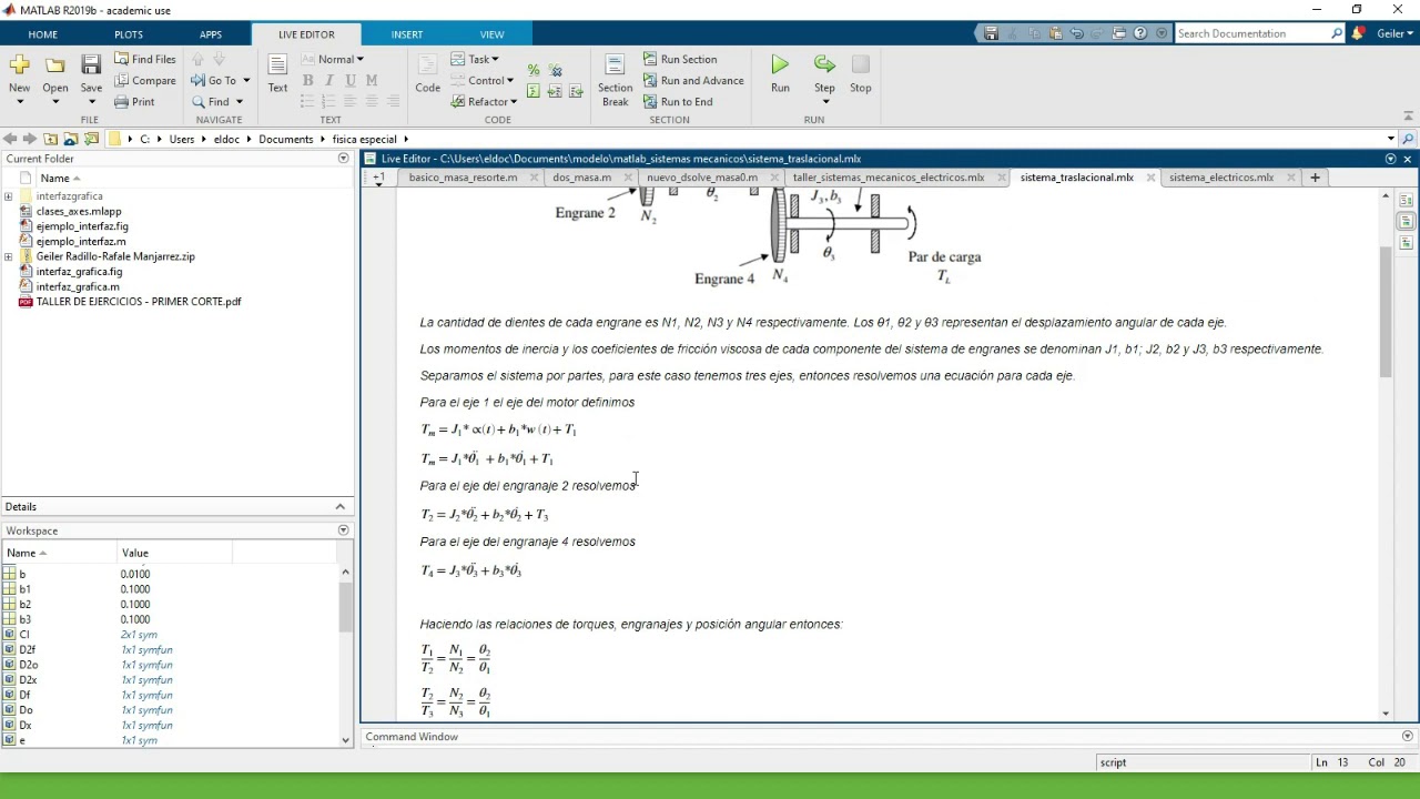 sistema mecanico rotacional - YouTube