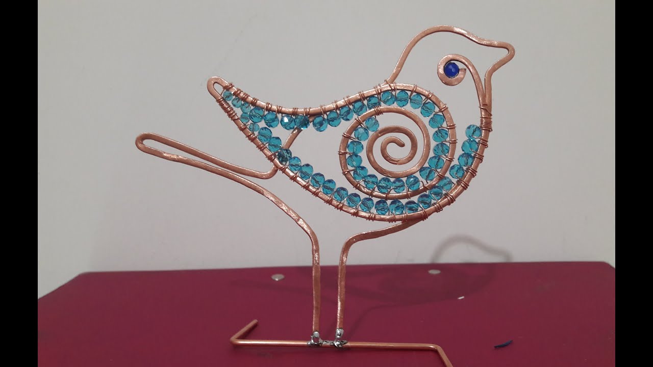Tel ve Boncuk ile Kuş yapımı How To Make wire bird - YouTube