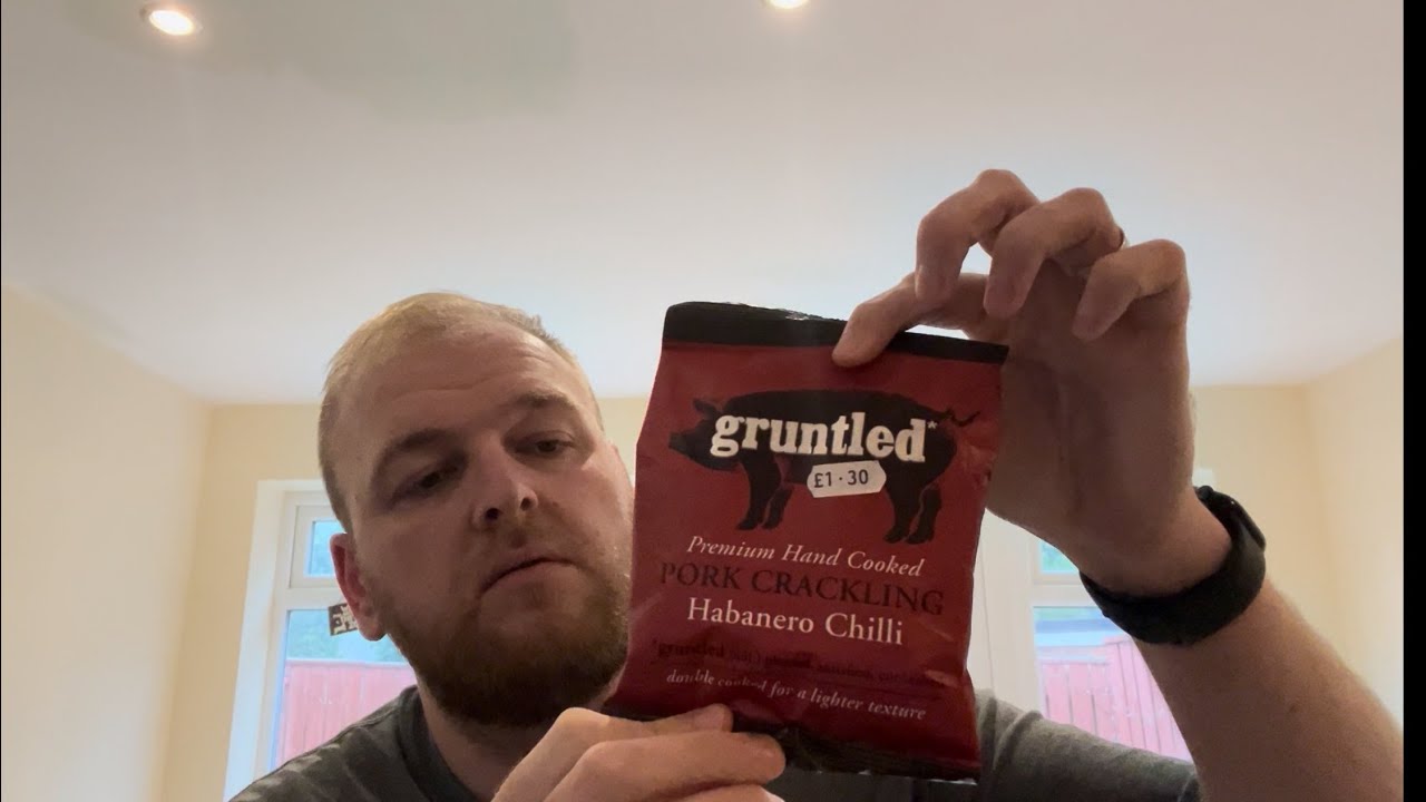Gruntled Habanero Chilli Flavour Pork Crackling - Review - YouTube