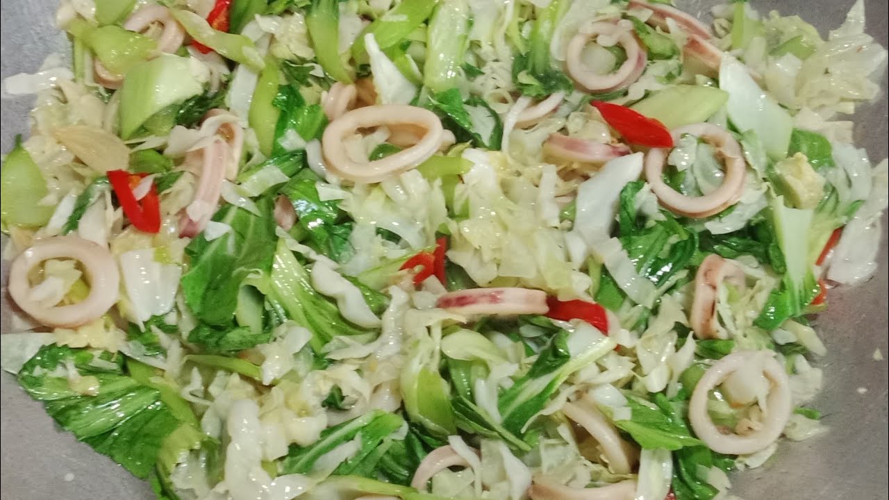 SAYUR KOBIS BULAT DAN BOK CHOY DENGAN SOTONG FROZEN - YouTube