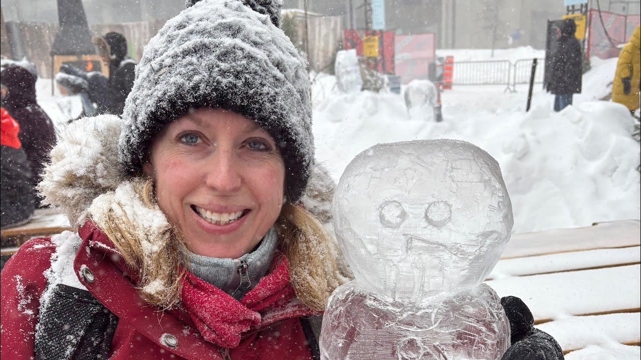 DAY 3 - Tobogganing on the ice slides and making our own ice sculpture ...