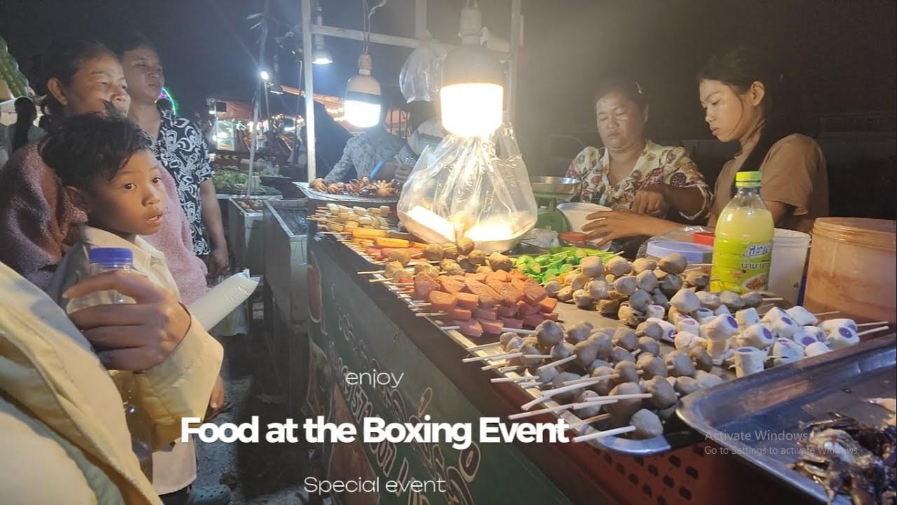 Food at Boxing event, seafood, meat, and entertainment. - YouTube