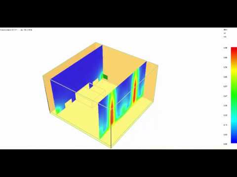 CFD HVAC by Pyrosim (FDS program), in Badroom - YouTube