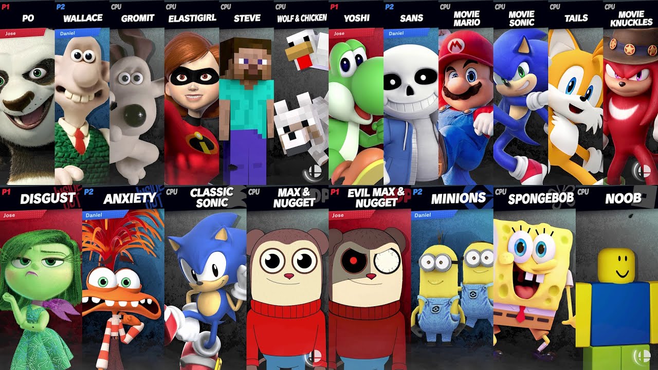 Sonic vs Mario vs Knuckles vs Tails vs Sans | Elastigirl vs Steve in ...