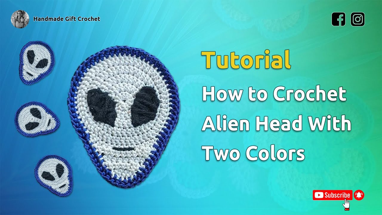 Tutorial: How to Crochet Alien Head with Two Colors - YouTube