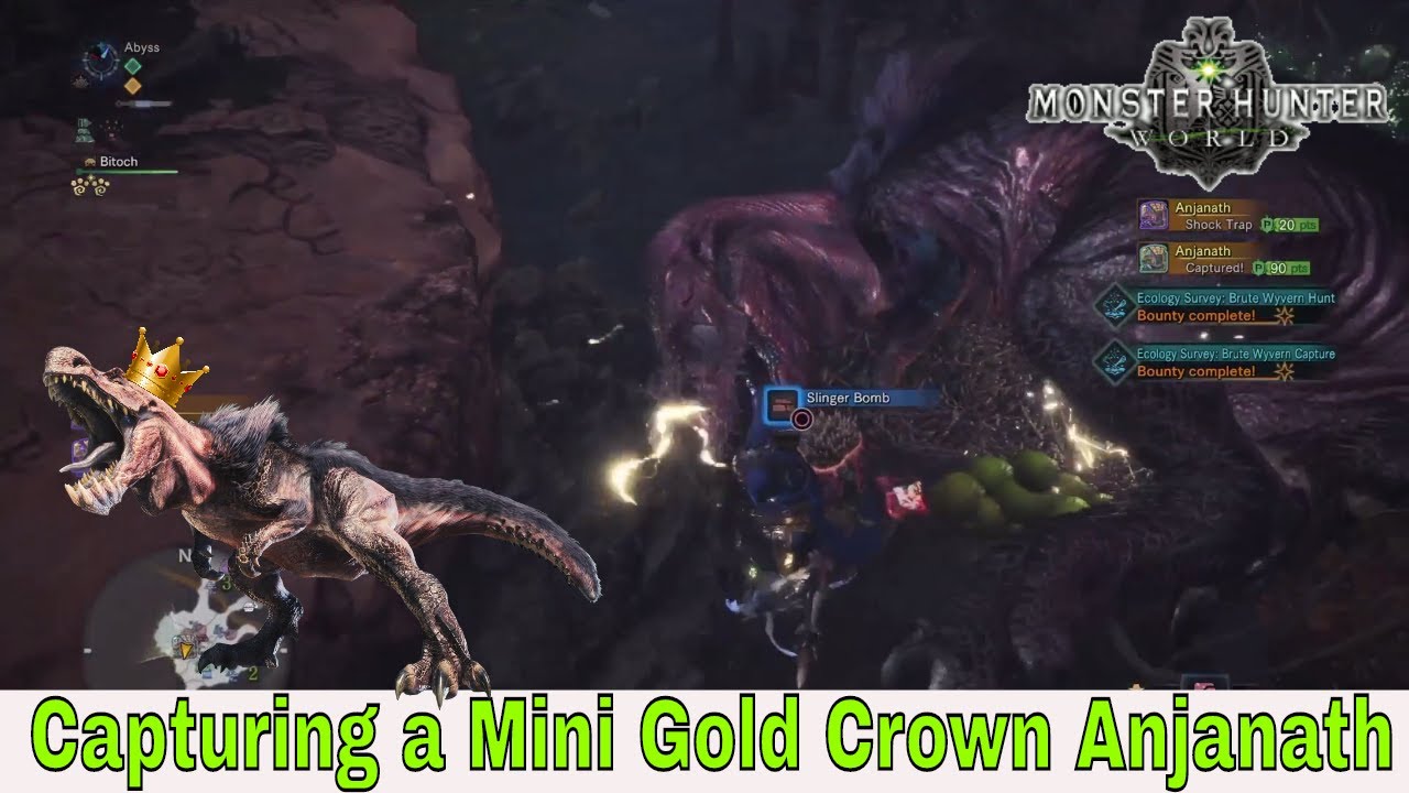 Monster Hunter: World - Mini Gold Crown Anjanath (Capturing a Anjanath ...