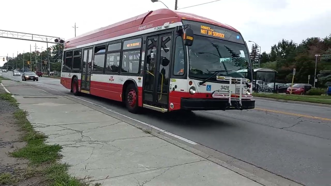 TTC Novabus LFS HEV 3428 At The Markham Go Station - YouTube
