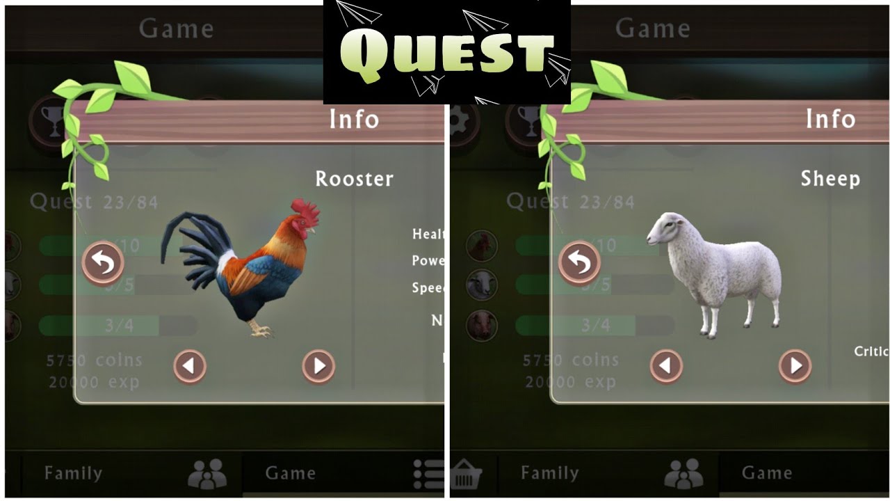 New quest Rooster and sheep in wildcraft - YouTube