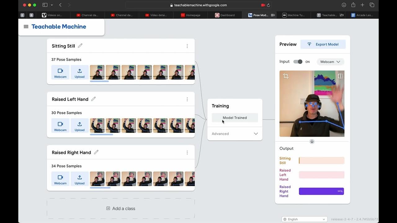 Video 3: Teachable Machine Pose Classification Example for Laney ...