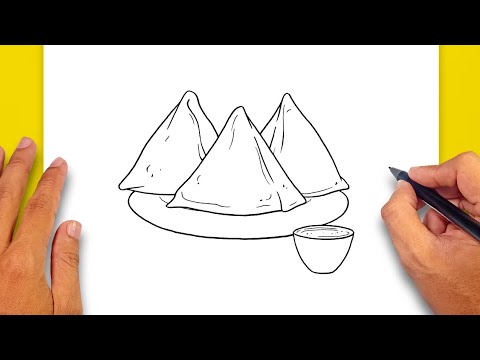 How to draw Samosa - YouTube