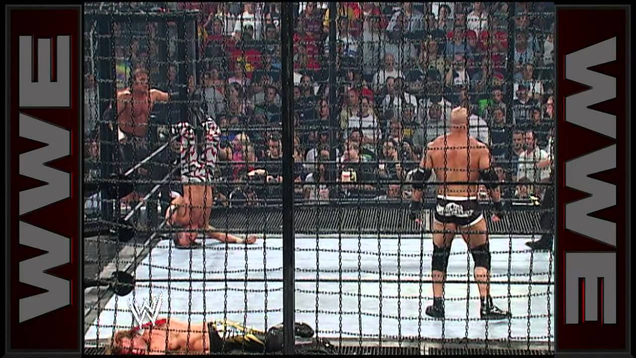 Goldberg spears Chris Jericho into a pod: SummerSlam 2003 - YouTube