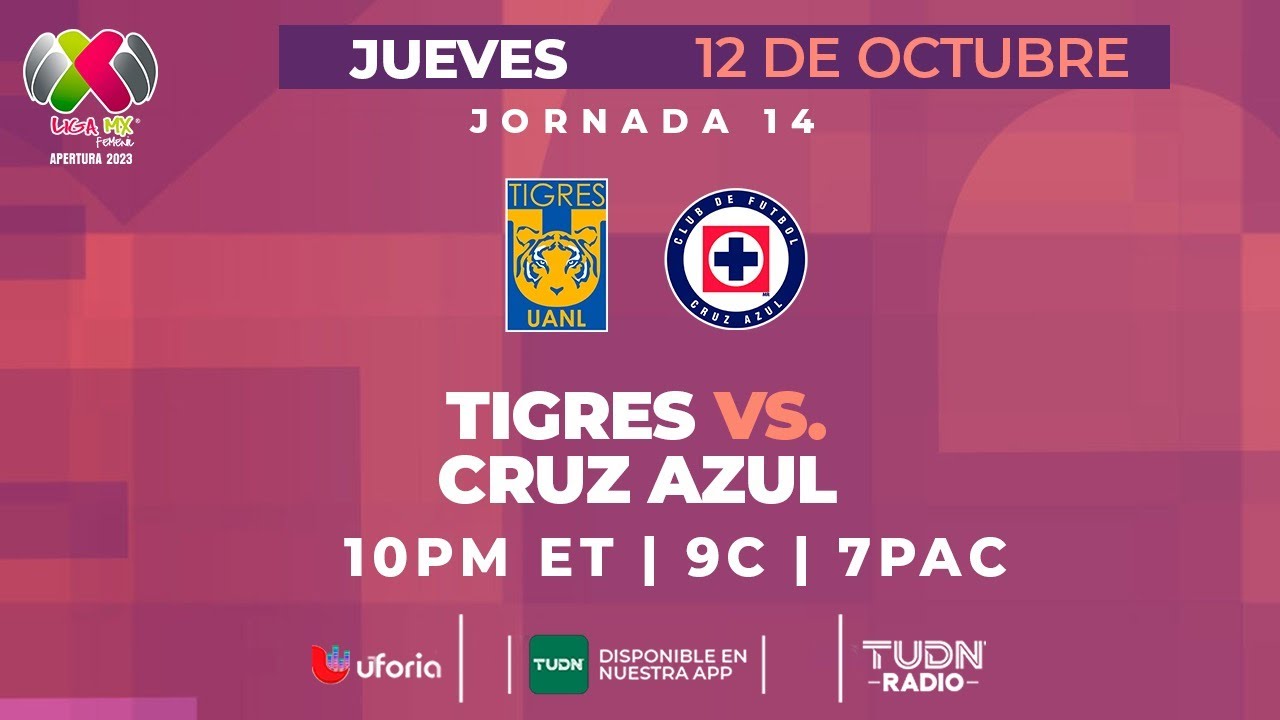 TIGRES VS CRUZ AZUL EN VIVO 🔴 LIGA MX FEMENIL EN DIRECTO - YouTube
