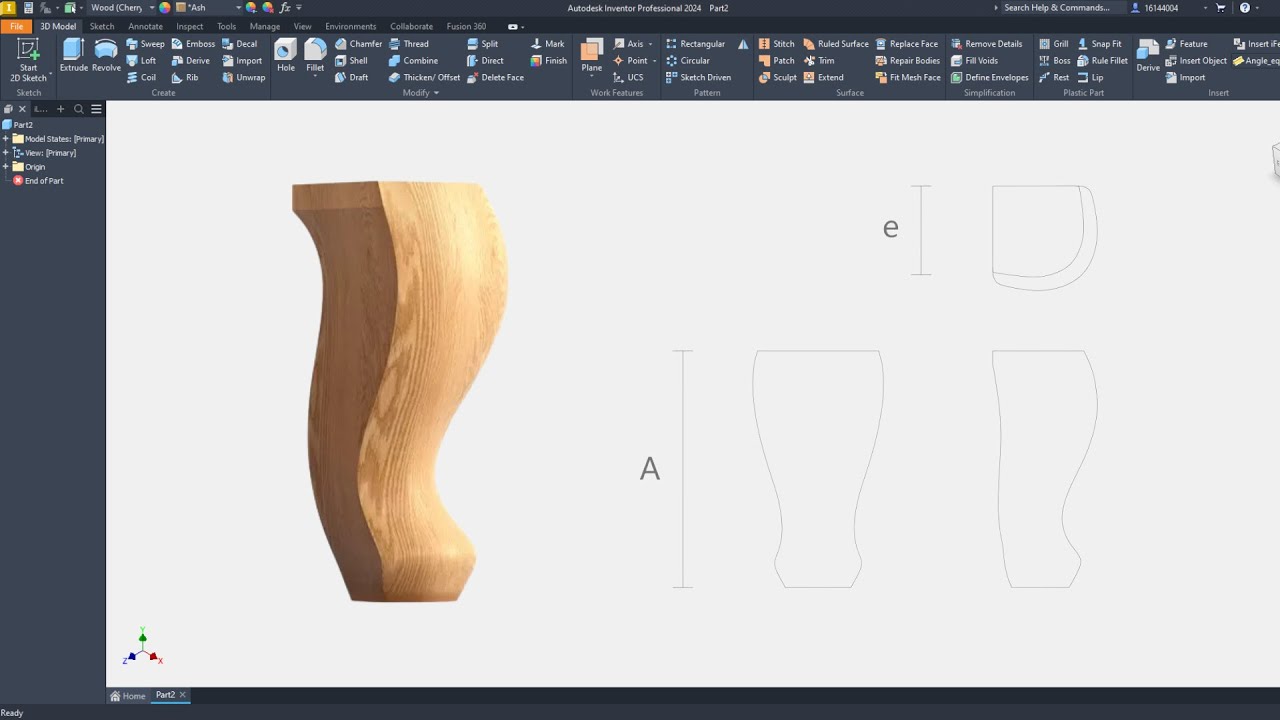 Inventor Woodworking | Curved Cabriole Leg #7 - YouTube