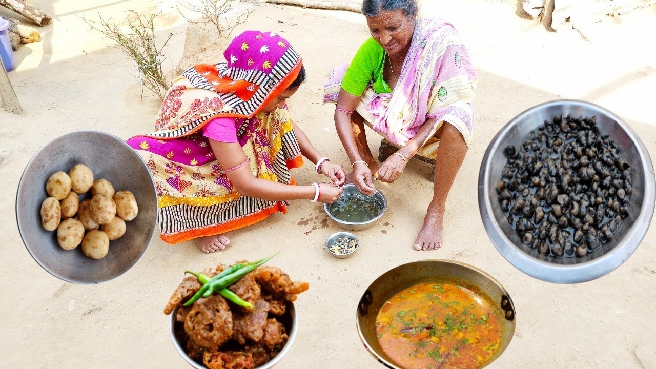 How to SNAIL cleaning and cooking||snail pakora and snail curry recipe ...