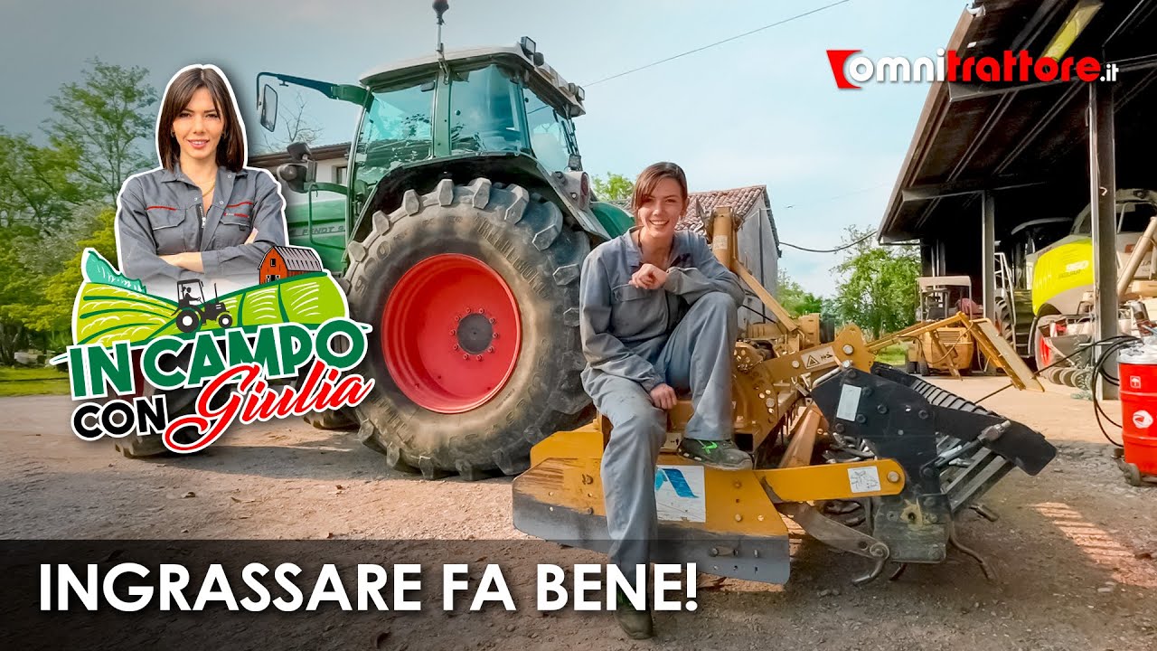 Insieme a Giulia, ingrassiamo l'erpice rotante - YouTube