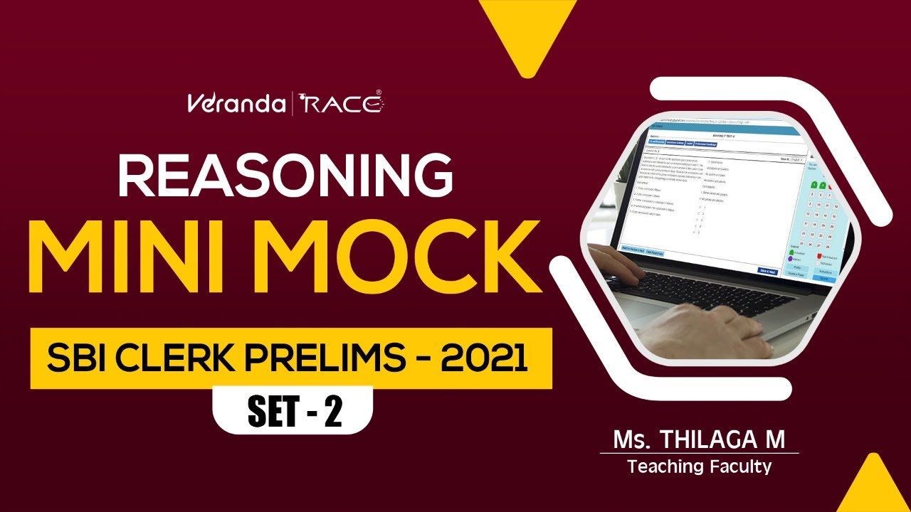 REASONING MINI MOCK I SBI CLERK PRELIMS - 2021 SET - 2 I Ms. Thilaga I ...