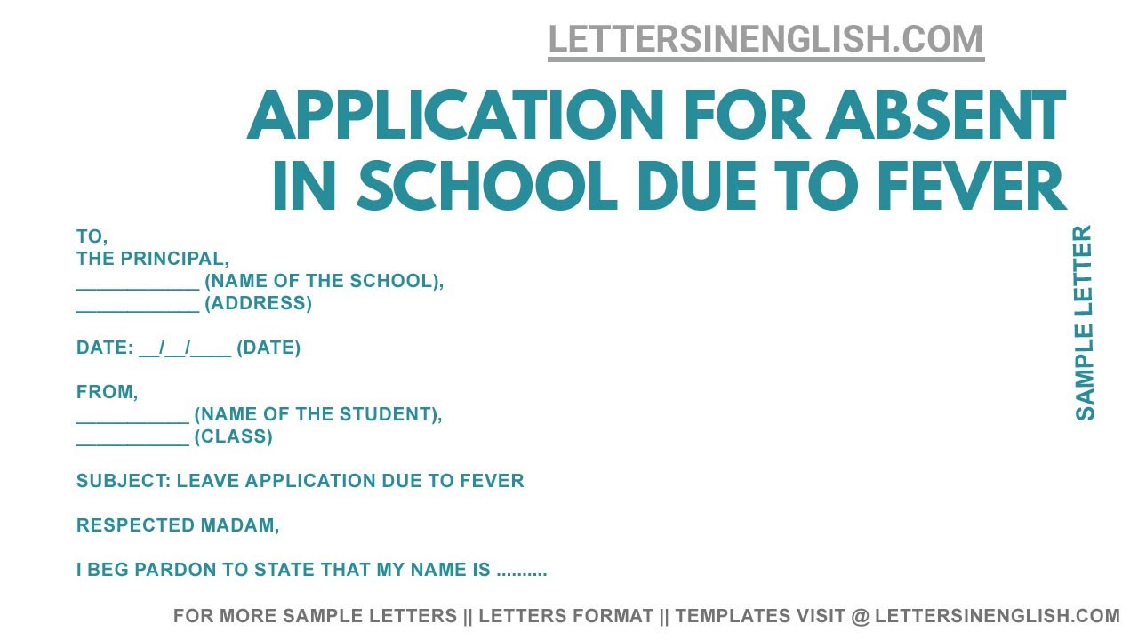 Application for Absent in School - Sample Application Letter - YouTube